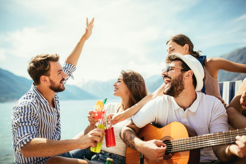 Young People Having Fun at Beach Party Stock Photo - Image of fruit ...