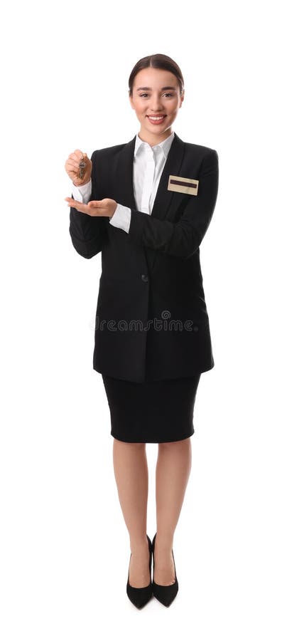178 Female Hotel Receptionist Uniform White Background Stock Photos ...