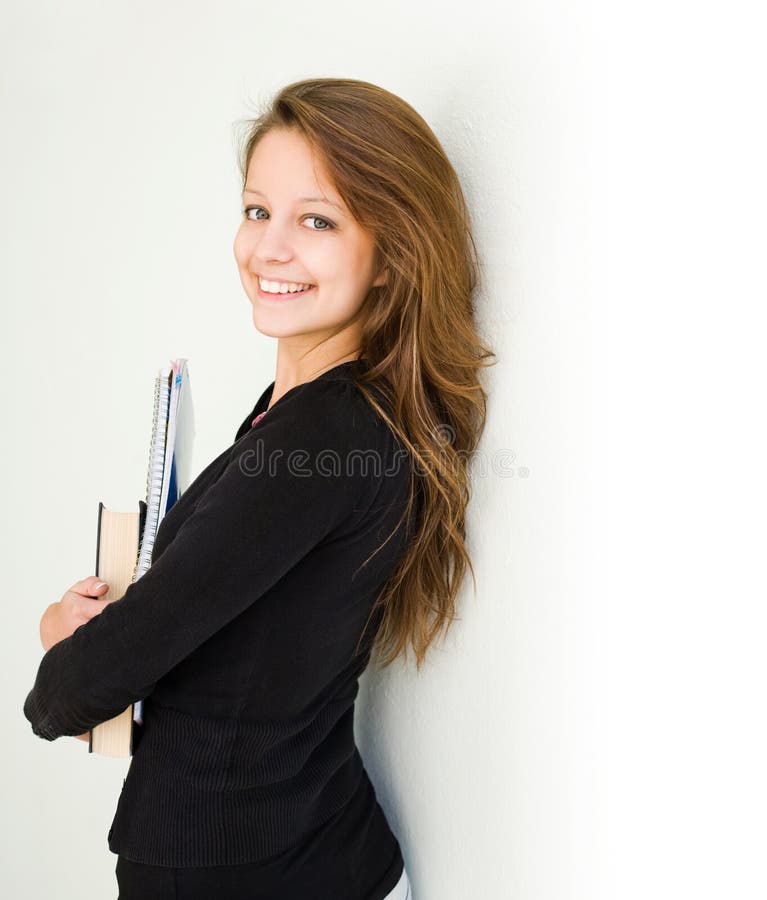 Happy young student girl. stock photo. Image of fresh - 21675818
