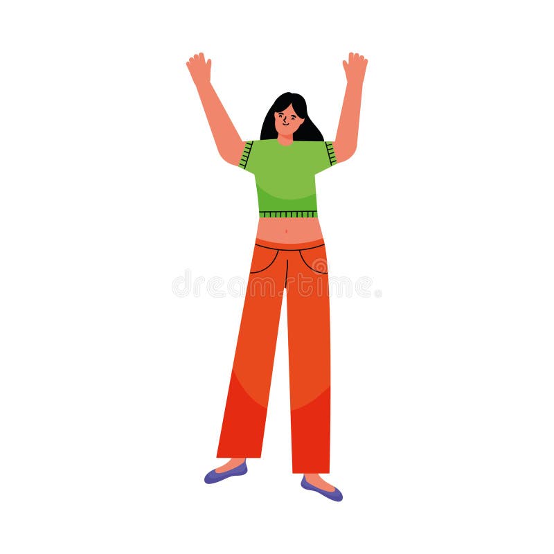 Happy Young Woman Celebrating Stock Vector - Illustration of female ...