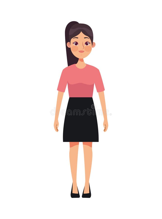 Happy Young Woman Character Stock Vector - Illustration of woman ...