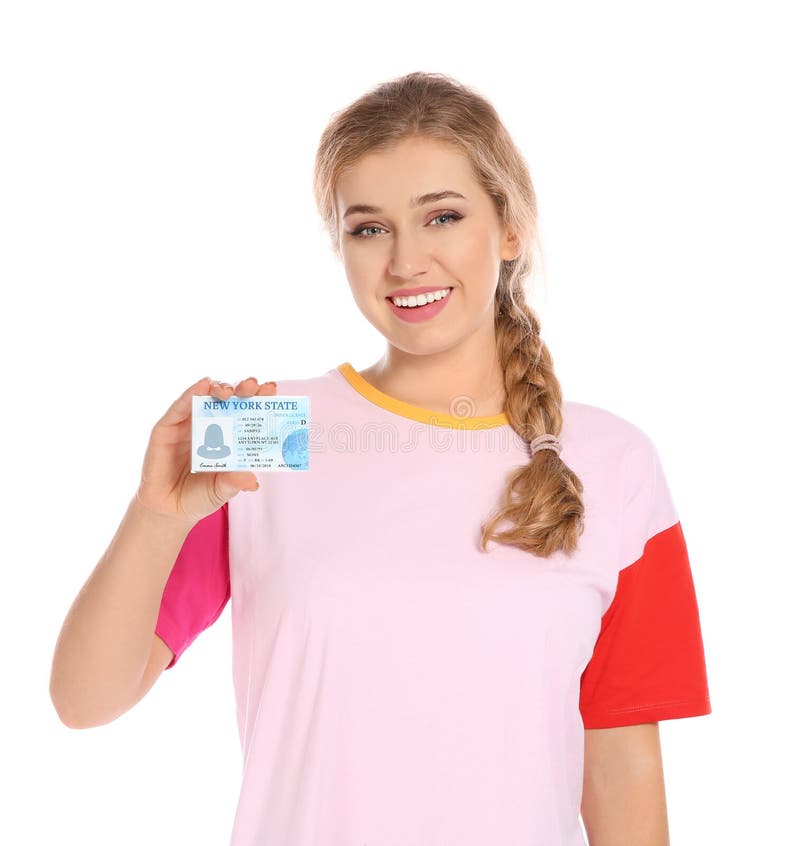 Happy Young Woman with Driving License Stock Image - Image of happy ...