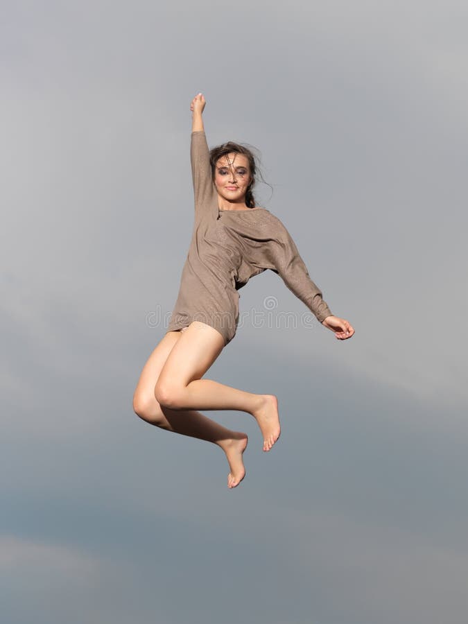 Jumping happy girl stock photo. Image of flight, legs, life - 154116