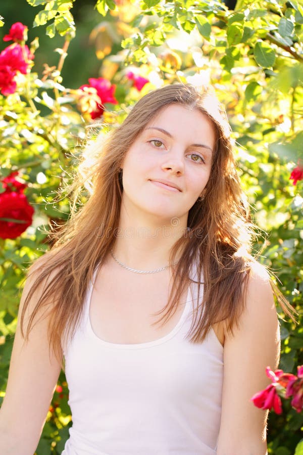 Happy Young Woman in the Open Air Stock Image - Image of natural ...