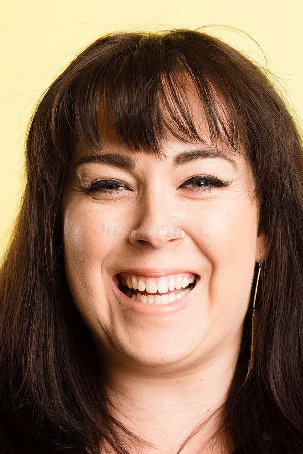 Happy Woman Portrait Real People High Definition Green Background Stock ...