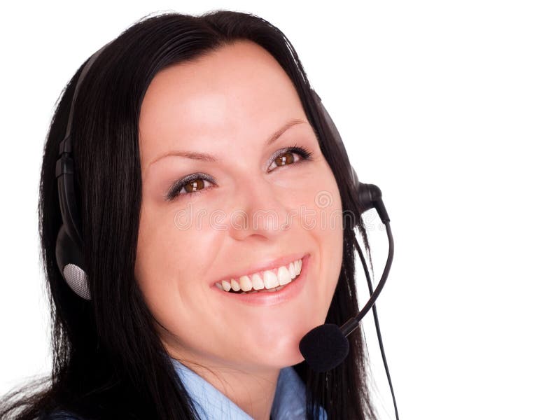 Happy Young Woman Using Headphone Stock Image - Image of face, beauty ...