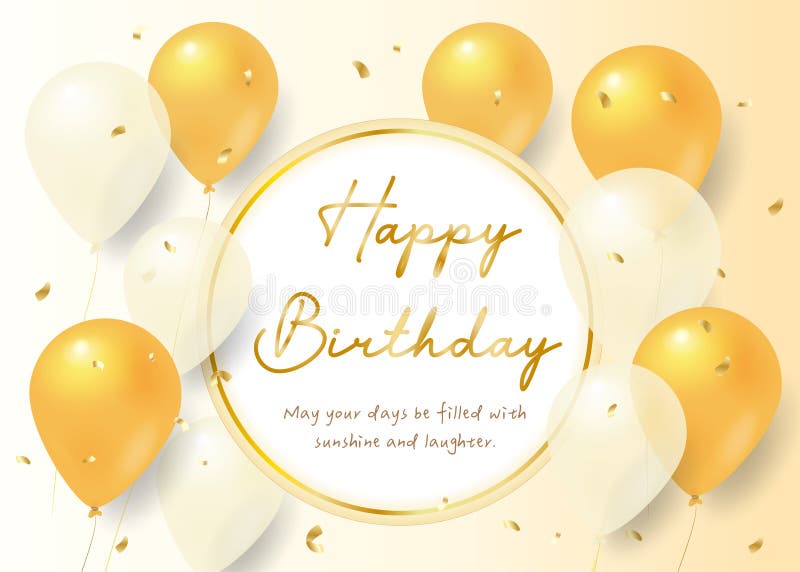 Birthday Celebration Elegant Golden Balloon Card Banner Template ...