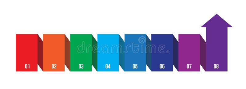 Eight Step Process Flow Infographic Stock Image - Illustration of blue ...