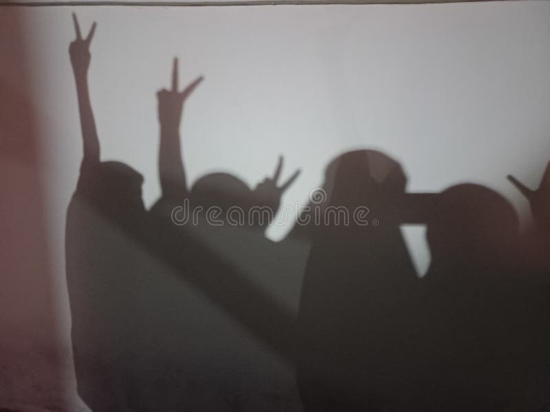 Happynes, Silhouette and Best Friend Stock Image - Image of light ...