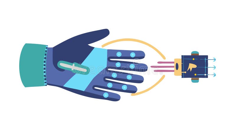 Haptic Glove Data Transfer Icon. Connecting To a Virtual World. Vector ...