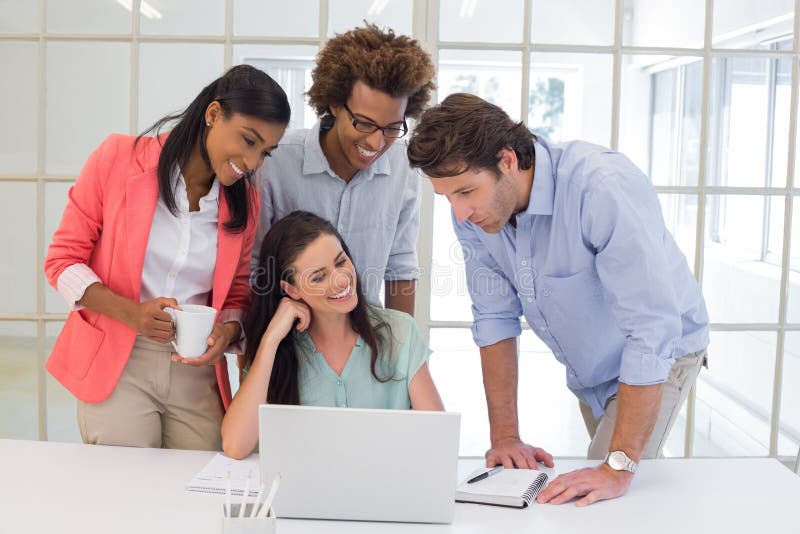 Hapyp Casual Coworkers Working Together Stock Image - Image of male ...