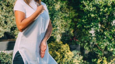 Hara Line Chakra Alignment and Energy Centering Technique Stock Photo ...