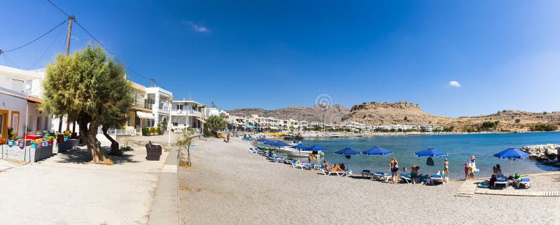 Haraki Beach Rhodes Greece Sunset Stock Photo - Image of greece, aegean ...