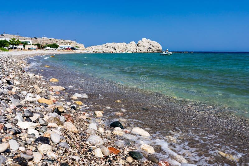 Haraki Beach Charaki Rhodes Greece Sunset Stock Photo - Image of europe ...