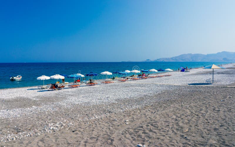 Haraki Beach Rhodes editorial image. Image of destination - 58490505