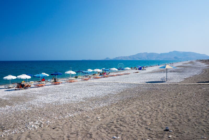 Haraki Beach Rhodes stock photo. Image of pebble, outside - 58491584