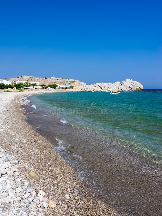 Haraki-Strand Rhodos stockfoto. Bild von küste, inseln - 58490172