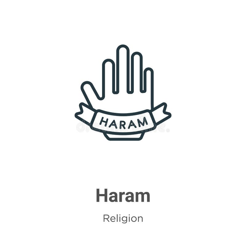 Haram Outline Vector Icon. Thin Line Black Haram Icon, Flat Vector ...