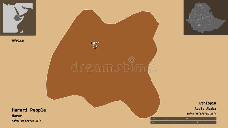 Harari People, Ethiopia. Described Location Diagram Stock Illustration ...