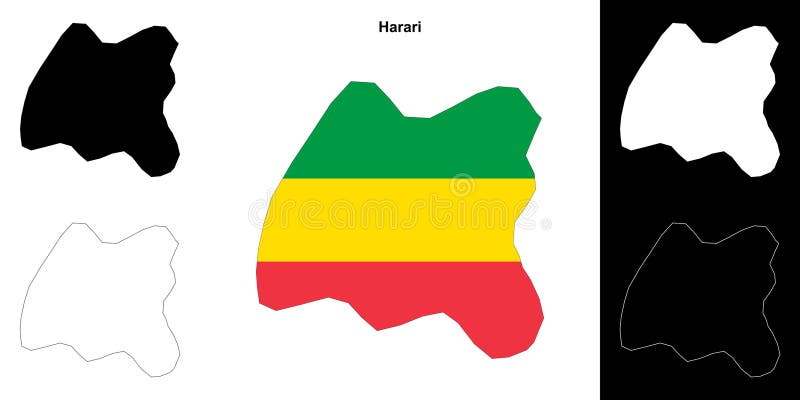 Harari outline map stock vector. Illustration of outline - 342099500
