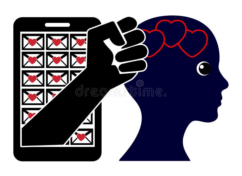 Harassing Text Messages stock illustration. Illustration of stalked ...