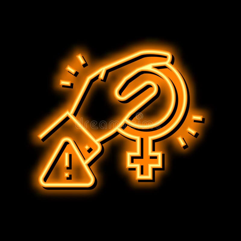Harassment Female Neon Glow Icon Illustration Stock Vector ...
