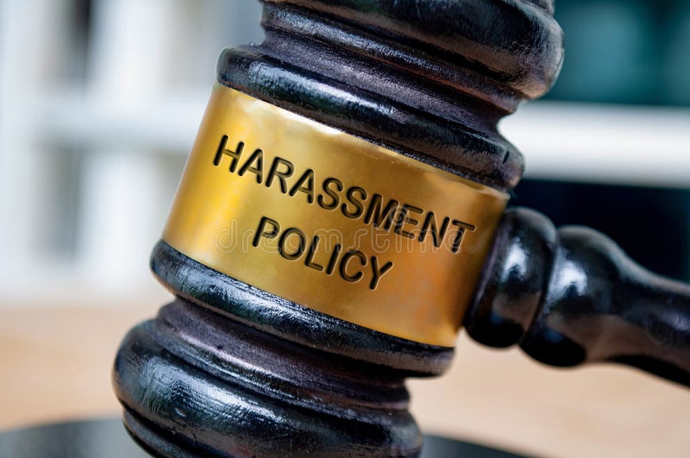 Harassment Policy Text Engraved on Gavel. Harassment Policy Concept ...