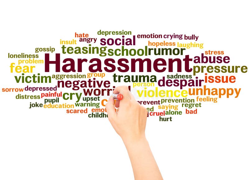 Harassment Word Cloud Hand Writing Concept Stock Illustration ...