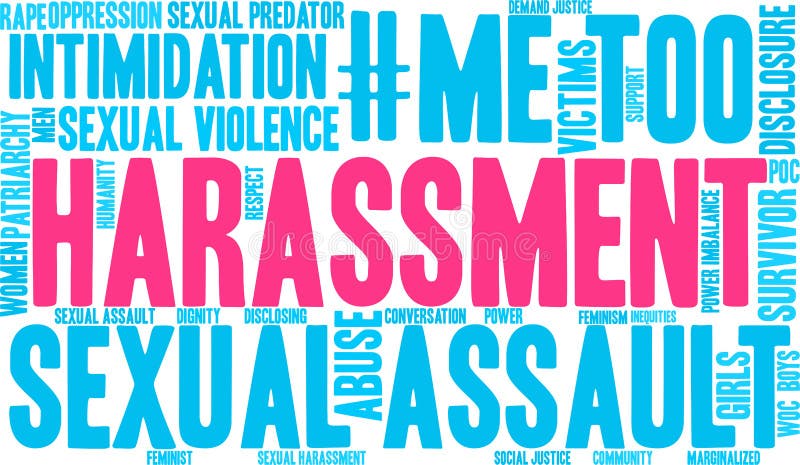 Harassment Word Cloud stock illustration. Illustration of patriarchy ...