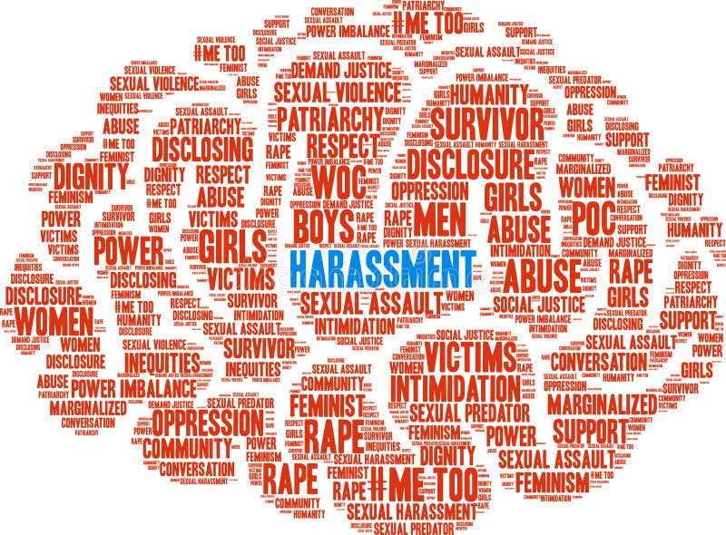 Harassment Word Cloud stock illustration. Illustration of disclosure ...