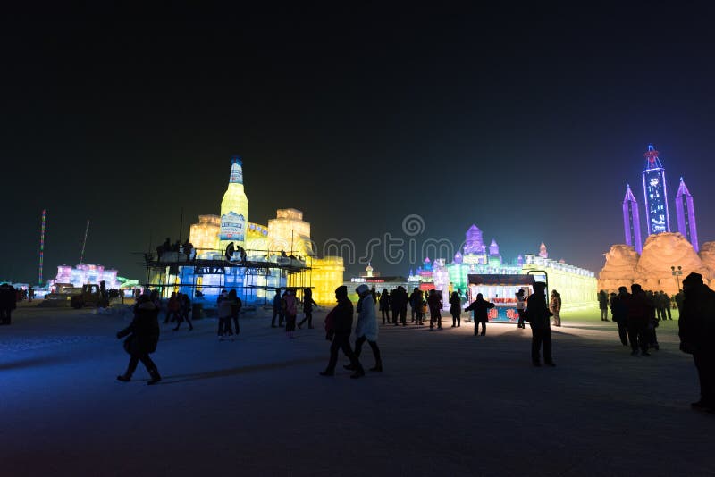 Harbin ice -snow world editorial stock photo. Image of harbin - 92315433