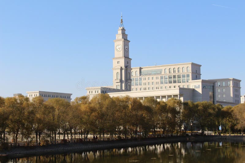 Harbin Normal University`s Main Build with the Clock Bell Stock Image ...