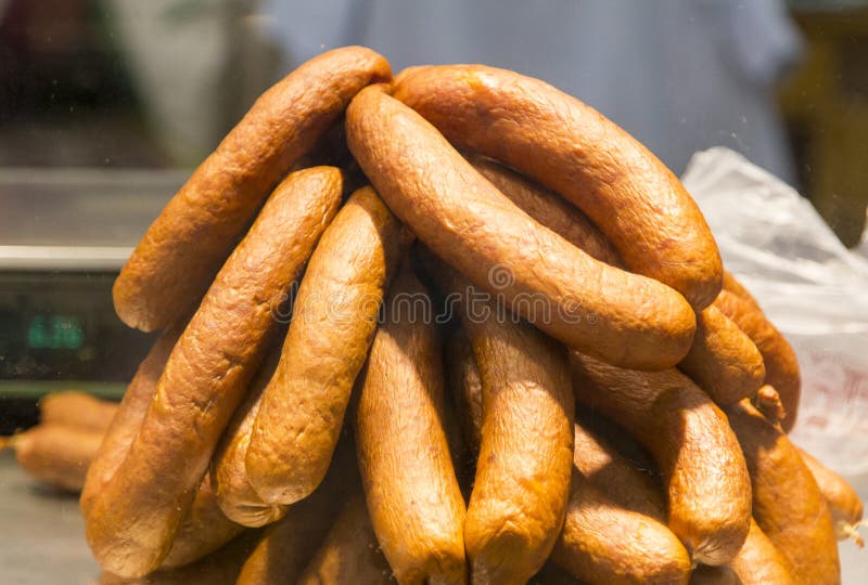 Harbin Red Sausage on a Stick Stock Photo - Image of dirty, barbecue ...
