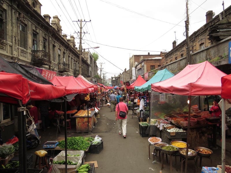 Harbin street market. editorial stock image. Image of vegetables ...