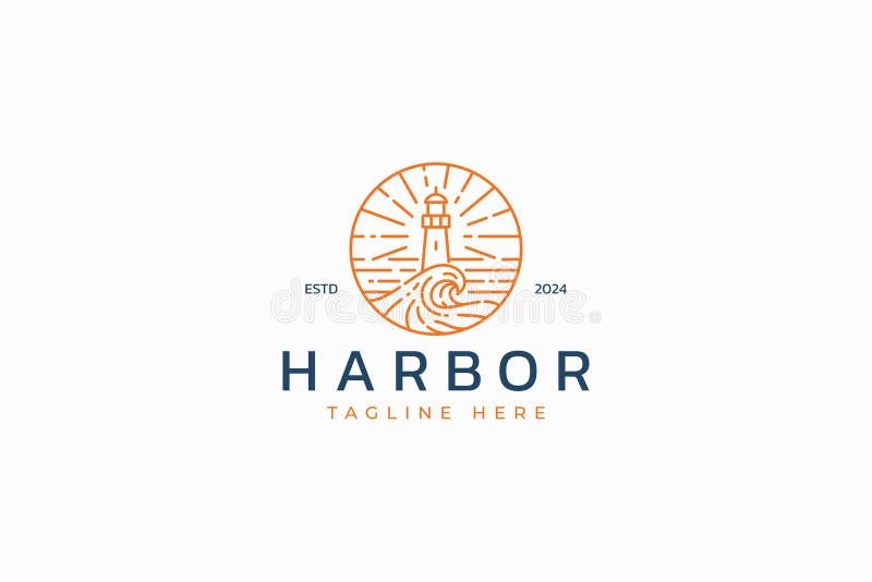 Harbor Lighthouse Guidance and Navigation Symbol Abstract Illustration ...