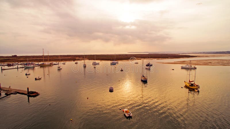 Harbor from Alvor at Sunset in Portugal Stock Image - Image of atlantic ...
