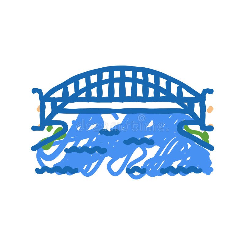 Harbor Bridge Icon Doodle Illustration Stock Illustration ...
