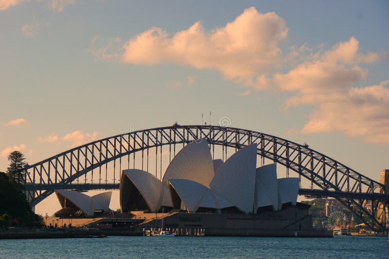 Harbor Bridge and Opera House Sydney Editorial Photography - Image of ...