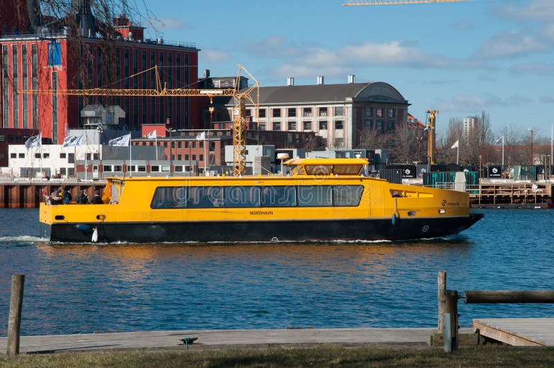 Harbor Bus in Port of Copenhagen Editorial Stock Image - Image of ...