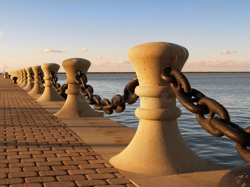 Harbor chain stock photo. Image of pawns, column, post - 1432514