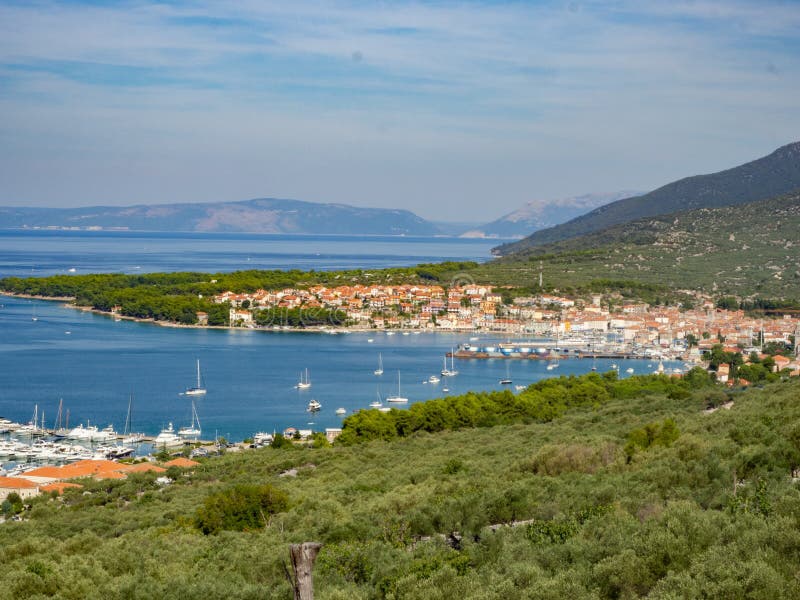 Harbor of the City of Cres Croatia Island Stock Photo - Image of shore ...