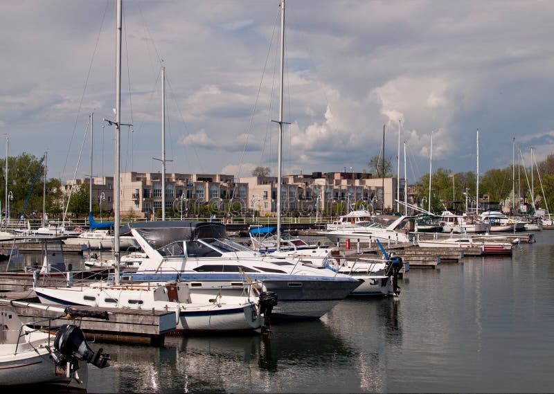 Harbor in Cobourg, Ontario stock photo. Image of building - 19728634