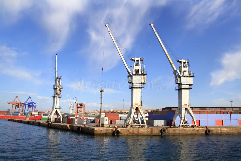 Harbor cranes stock image. Image of export, logistic - 17403997