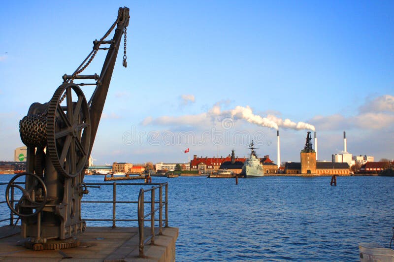 Harbor and Factory - Copenhagen Editorial Stock Image - Image of harbor ...