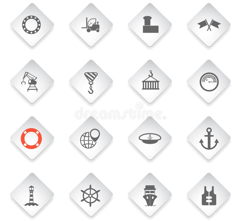 Harbor icon set stock vector. Illustration of symbol - 135185885