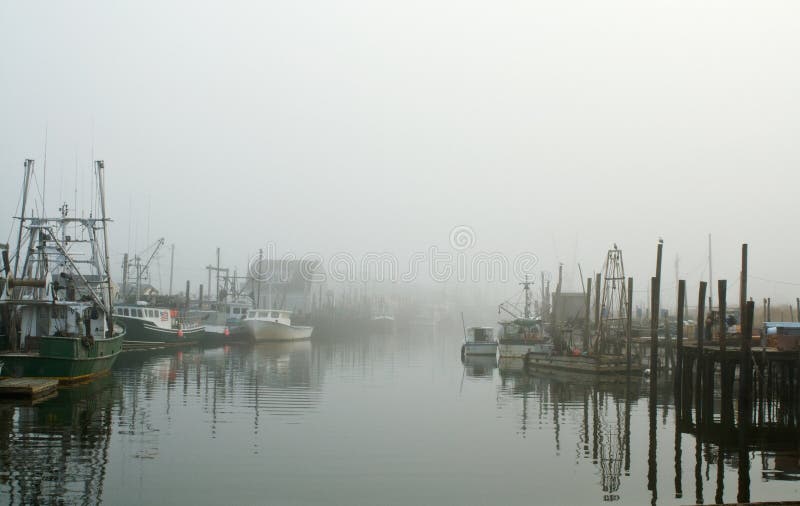 Fog over harbor stock photo. Image of crane, blue, harbour - 740686