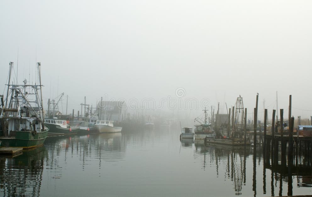 Harbor in fog stock image. Image of coast, ocean, shore - 4861587