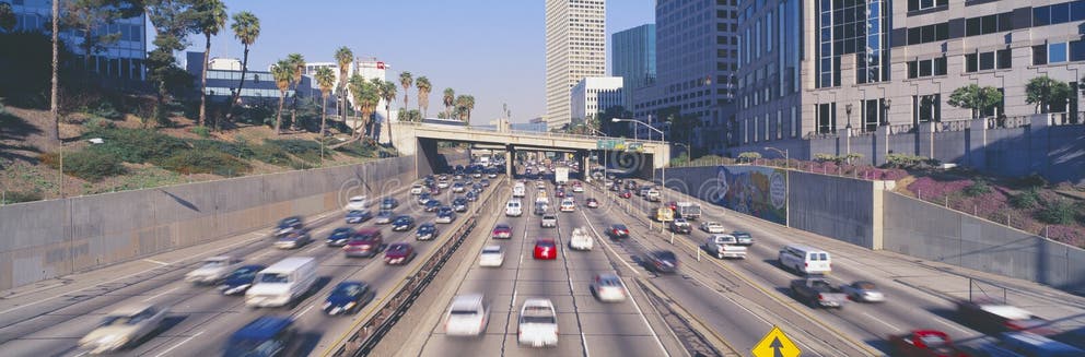 Harbor Freeway at Rush Hour Editorial Stock Image - Image of auto ...
