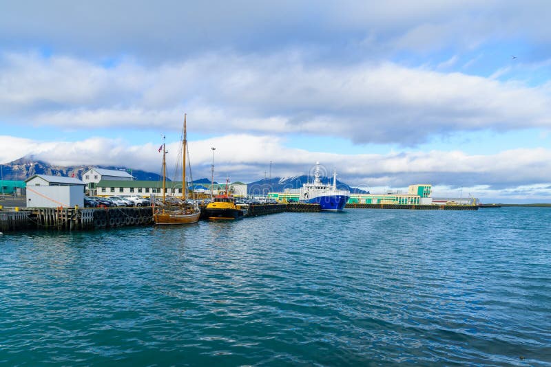 The harbor of Hofn editorial stock image. Image of travel - 74702184