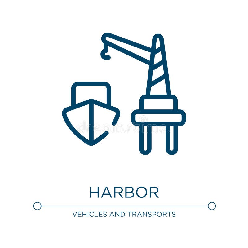 Harbor Icon. Linear Vector Illustration from Transportation Collection ...